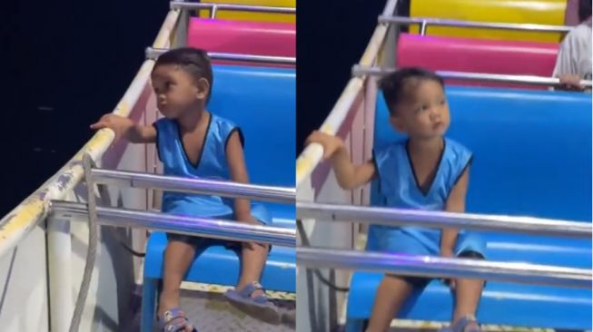 Ekspresi Bocil Naik Wahana Bermain Bikin Salfok, Warganet: Kok Santuy ...